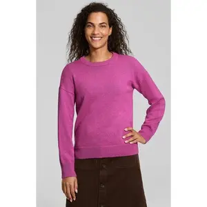 LANDS' END Drifter Crew Neck Sweater - Soft Raspberry Heather