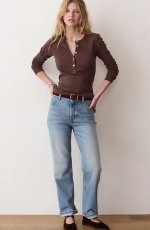 Marine Layer Mini Rib Cotton Henley