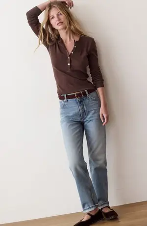 Marine Layer Mini Rib Cotton Henley