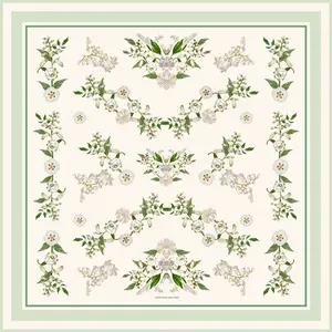 JESSIE ZHAO NEW YORK Lily Garden Double Sided Silk Scarf Ivory