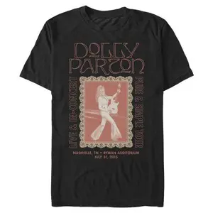 DOLLY PARTON Frame Concert Poster Short Sleeve T-shirt - Black