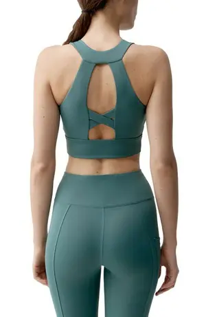 BORN LIVING YOGA Ariadna -support Seamless Sports Top - Cucumber