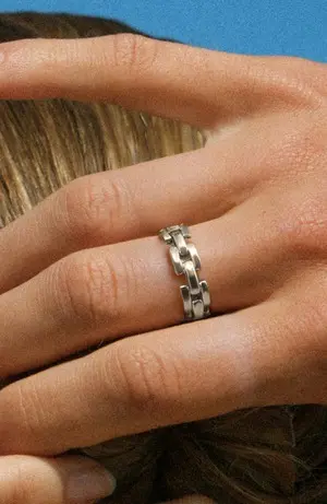 RETRO CHIC Rome Chain Ring - Silver