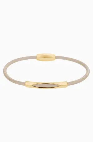 BEARFRUIT JEWELRY Leather Magnetic Bar Bracelet Modern Luxe Statement - Ivory