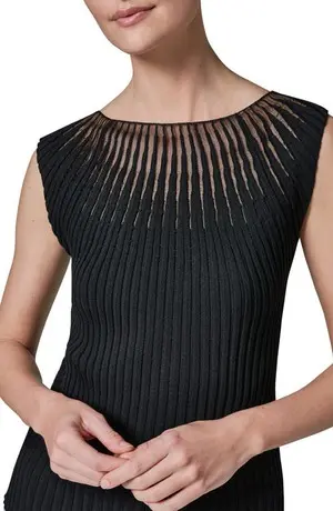 Donna Karan New York Ribbed Sleeveless Sweater - Black