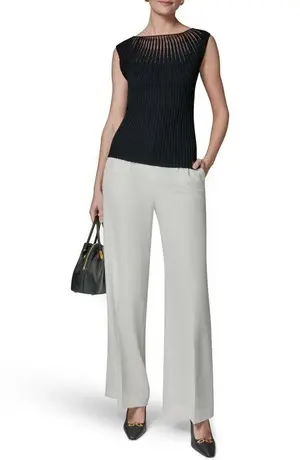 Donna Karan New York Ribbed Sleeveless Sweater - Black