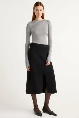 Modern Citizen Lana Tencel-wool Semi-sheer Tee - Espresso