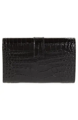 TOM FORD Kara Croc Embossed Leather Compact Wallet