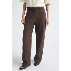 GOLDEN GOOSE Journey Wide Leg Workwear Pants - Mole