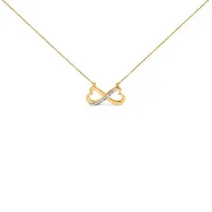 HAUS OF BRILLIANCE Gold Vermeil Diamond Accent Infinity Heart Pendant Necklace - Silver