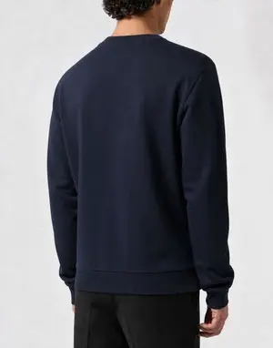 Philipp Plein Fleece Round Neck Sweatshirt Greatness - Navy