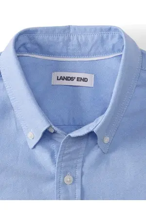 LANDS' END Long Sleeve Classic Fit Sail Rigger Oxford Shirt - Blue