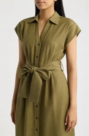 Julia Jordan Short Sleeve Midi Shirtdress