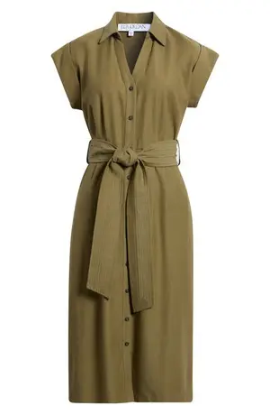 Julia Jordan Short Sleeve Midi Shirtdress