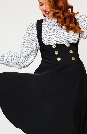 Unique Vintage Corset Pinafore Skirt
