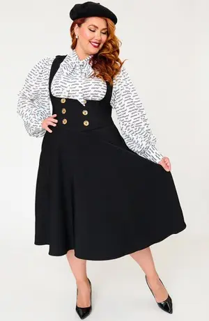 Unique Vintage Corset Pinafore Skirt
