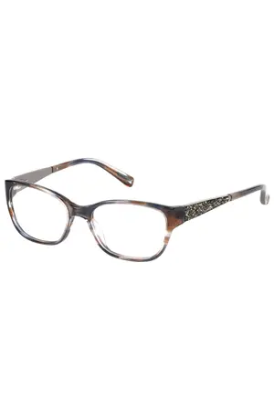 MARCIANO Glitter Temple Rectangular Eyeglasses Brown/blue