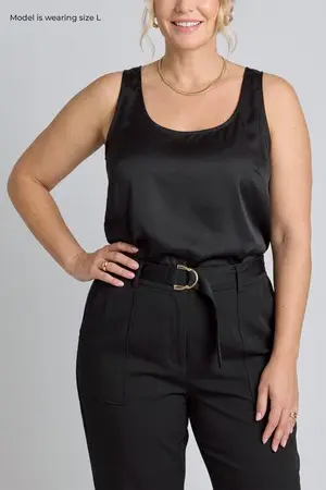 THE NOLI SHOP Kay Silk Top - Black