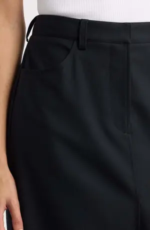 Theory Front Vent Wool Blend Maxi Skirt