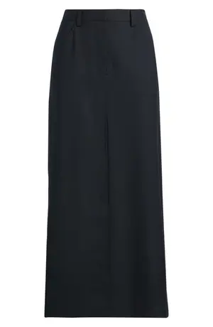 Theory Front Vent Wool Blend Maxi Skirt