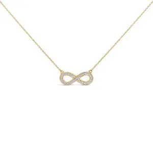 HAUS OF BRILLIANCE Gold Vermeil Diamond Accent Infinity Pendant Necklace - Silver