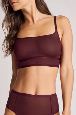 NEGATIVE UNDERWEAR Sieve Longline Bra - Garnet