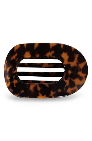 TELETIES Large Flat Round Hair Clip Tortoise