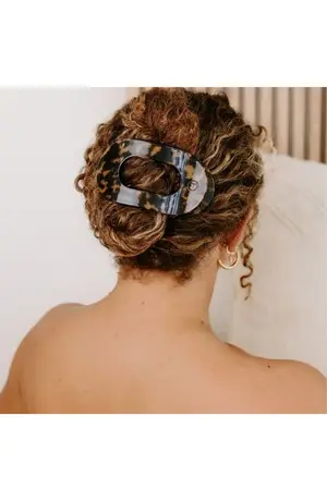 TELETIES Flat Round Hair Clip - Tortoise