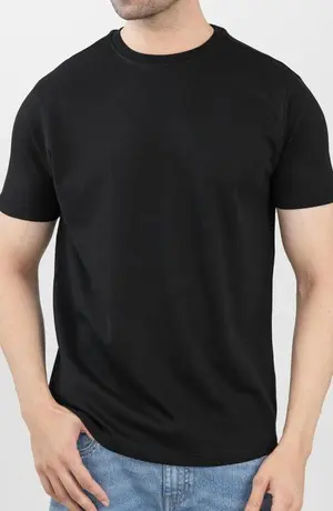 BRISK Pima Cotton Crew T-shirt - Black