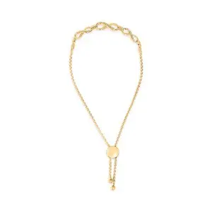 HAUS OF BRILLIANCE Gold Vermeil Diamond Accent Infinity Sign Lariat Bolo Bracelet - Silver