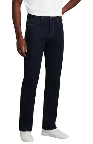 LANDS' END Stretch Comfort Waist Classic Straight Fit Jean - Forever Blue