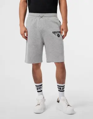 Philipp Plein Fleece Shorts Greatness - Grey