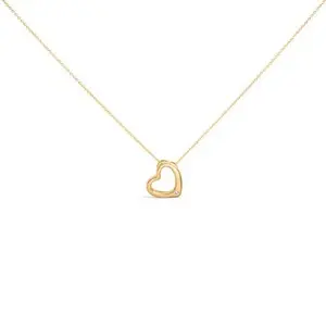 HAUS OF BRILLIANCE Gold Vermeil Diamond Accent Heart Pendant Necklace - Silver