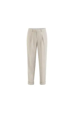 Brunello Cucinelli Striped Cashmere And Silk Diagonal Flannel Trousers With Pince
