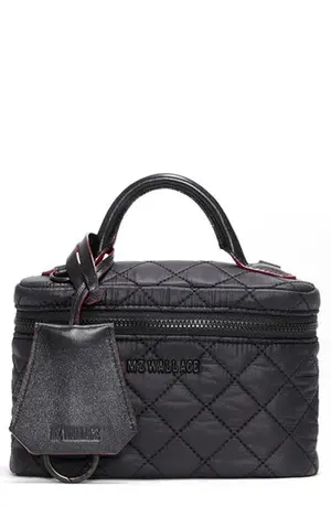 Mz Wallace Metro Quilted Nylon Train Case Crossbody Bag - Black
