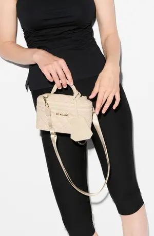 Mz Wallace Metro Quilted Nylon Train Case Crossbody Bag