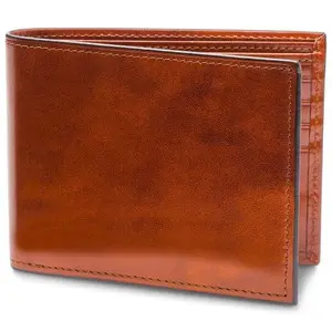 Bosca Id Flap Leather Wallet - Amber