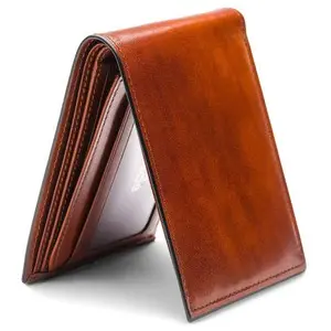 Bosca Id Flap Leather Wallet - Amber