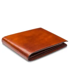 Bosca Id Flap Leather Wallet - Amber