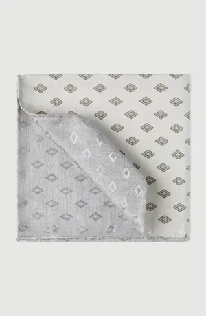 Brunello Cucinelli Silk Pocket Square With Diamond Pattern