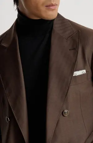 Brunello Cucinelli Silk Pocket Square With Diamond Pattern