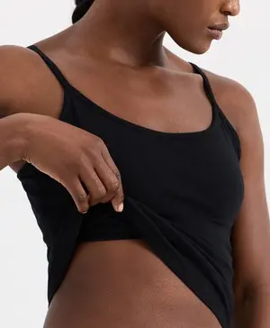 PACT Everyday Shelf Bra Camisole Made With Organic Cotton - Black