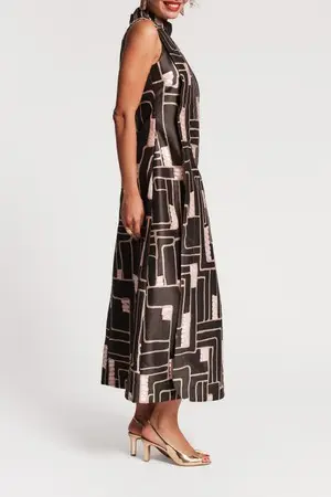 FRANCES VALENTINE Carlyle Maxi Dress Topiary Maze