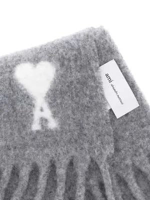 AMI Paris De Coeur Wool Scarf