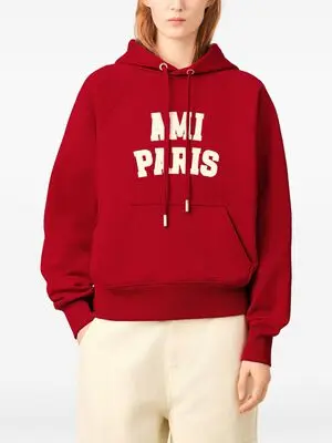 AMI Paris Logo Cotton Hoodie - Multicolor