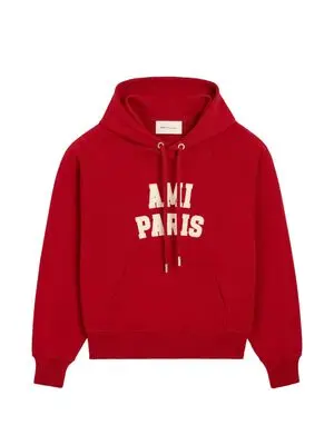 AMI Paris Logo Cotton Hoodie - Multicolor