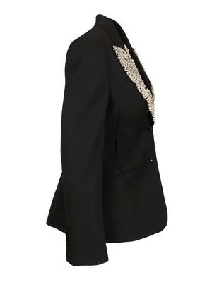 Alexander McQueen Single-breasted Jacket With Chainmail-style Embroidery