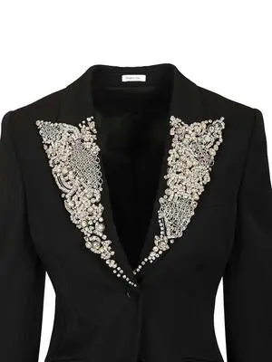 Alexander McQueen Single-breasted Jacket With Chainmail-style Embroidery