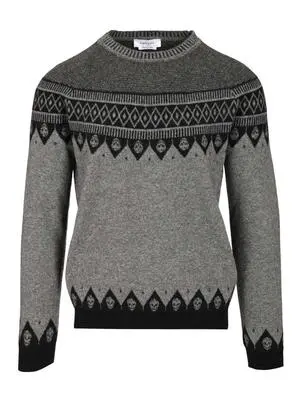 Alexander McQueen Sweater With Skulls - Gray