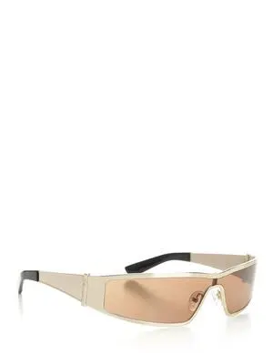 Alexander McQueen Metal Sunglasses In Light Gold
